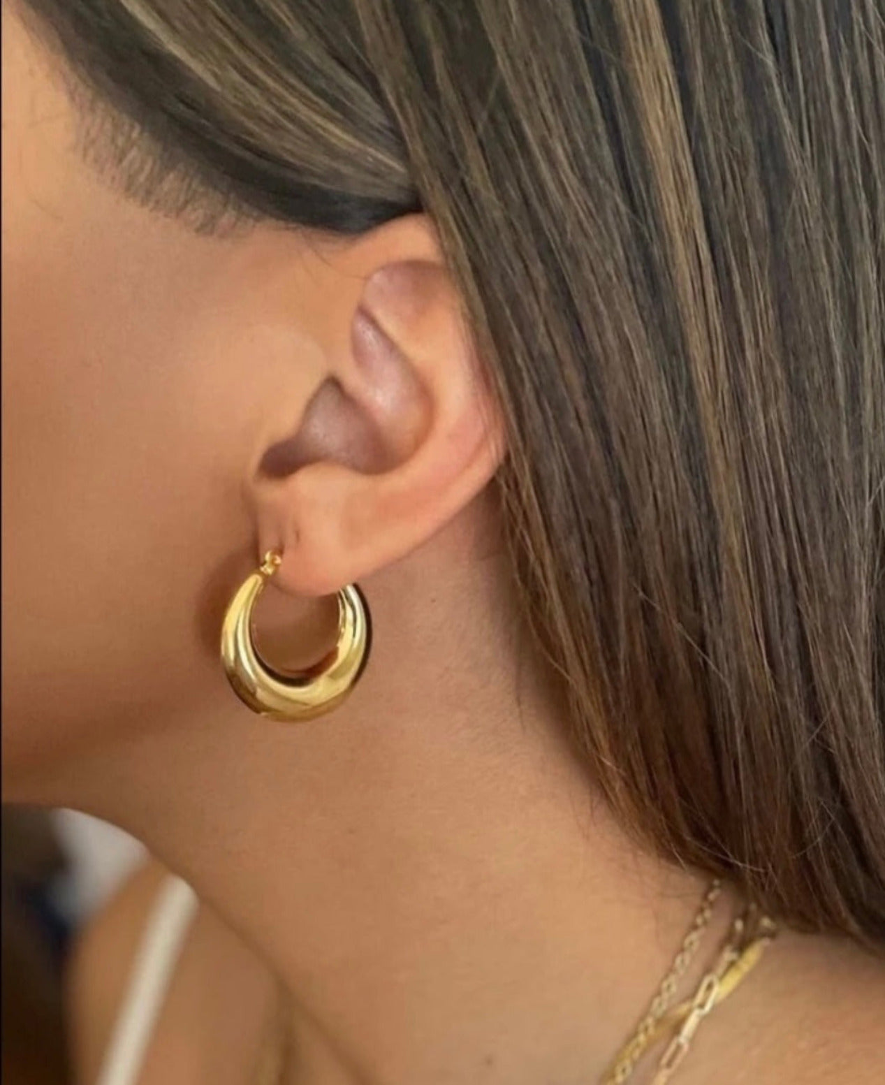 Perfect ideal everyday hoop flat earrings-Hoop Earrings Jewelry for Wo ...