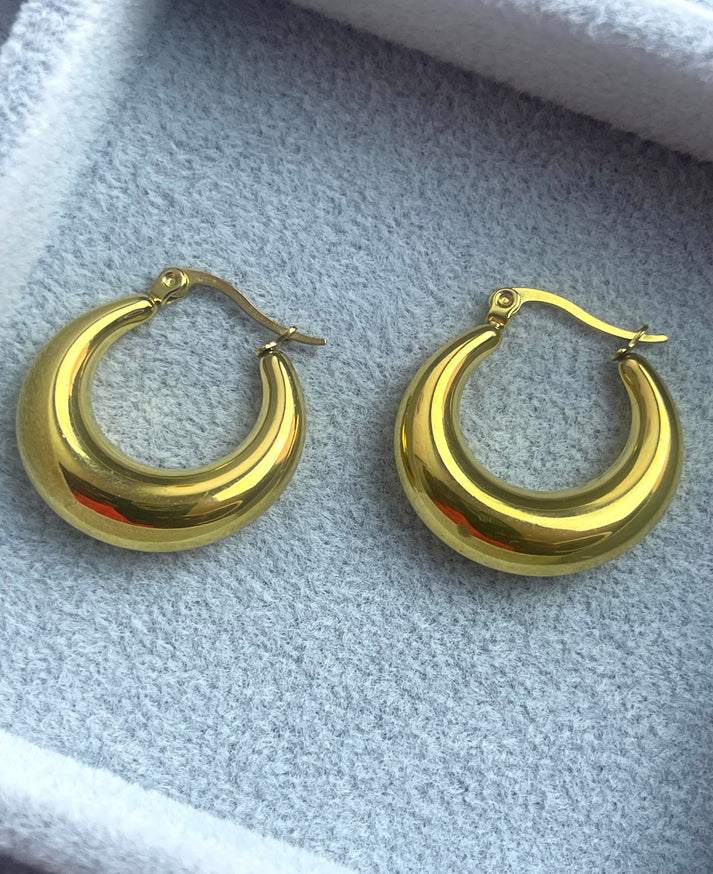 Perfect ideal everyday hoop flat earrings-Hoop Earrings Jewelry for Wo ...